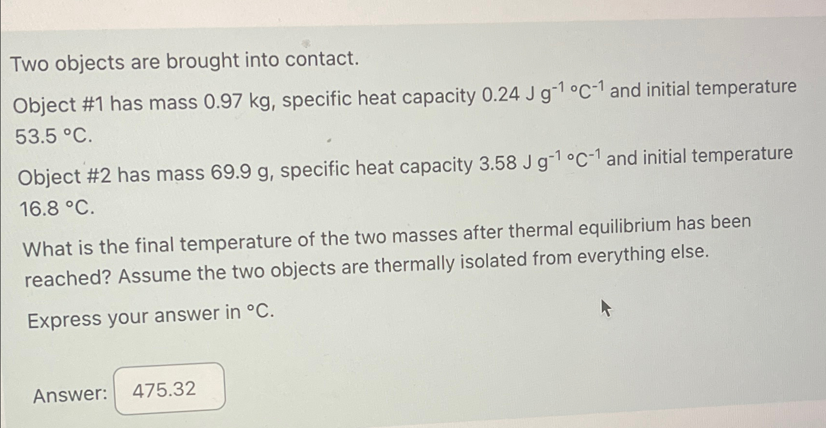 Solved Two objects are brought into contact.Object #1 ﻿has | Chegg.com