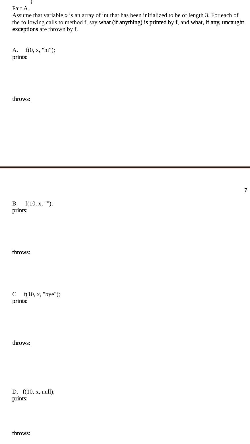 Solved 9. Consider the following method. public static void | Chegg.com