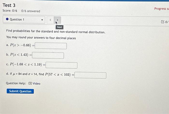 Solved Find probabilities for the standard and non-standard | Chegg.com