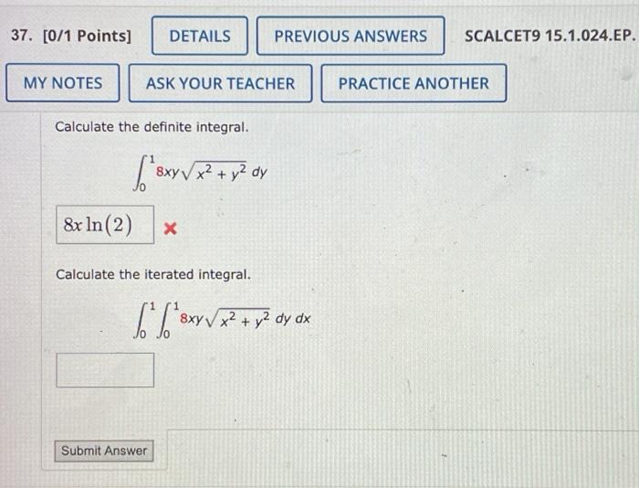 Solved Calculate the definite integral. \\[ \\int_{0}^{1} 8 | Chegg.com