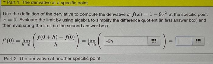 Solved Use the definition of the derviative to compute the | Chegg.com