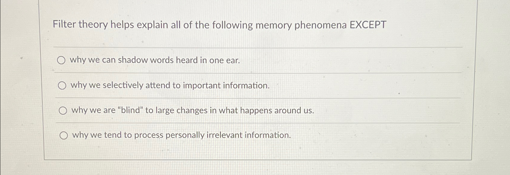 Solved Filter theory helps explain all of the following | Chegg.com