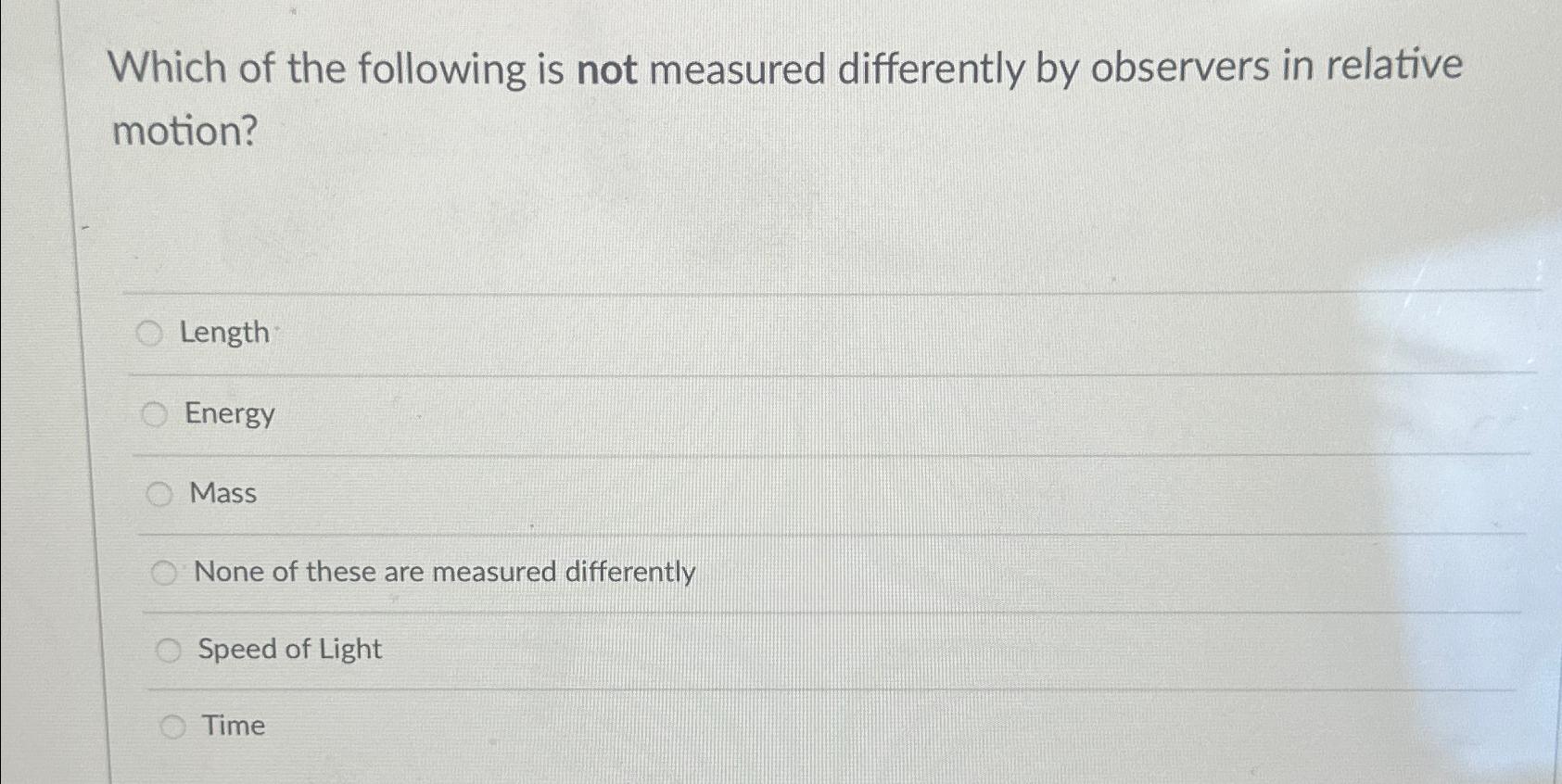 Solved Which of the following is not measured differently by | Chegg.com