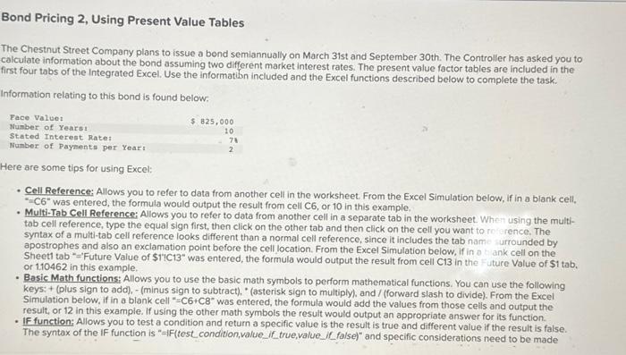Solved Bond Pricing 2, Using Present Value Tables The | Chegg.com