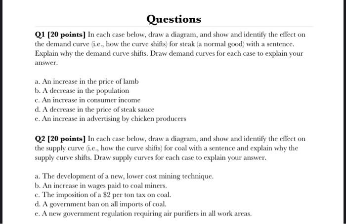 Solved Q1 [20 points] In each case below, draw a diagram, | Chegg.com