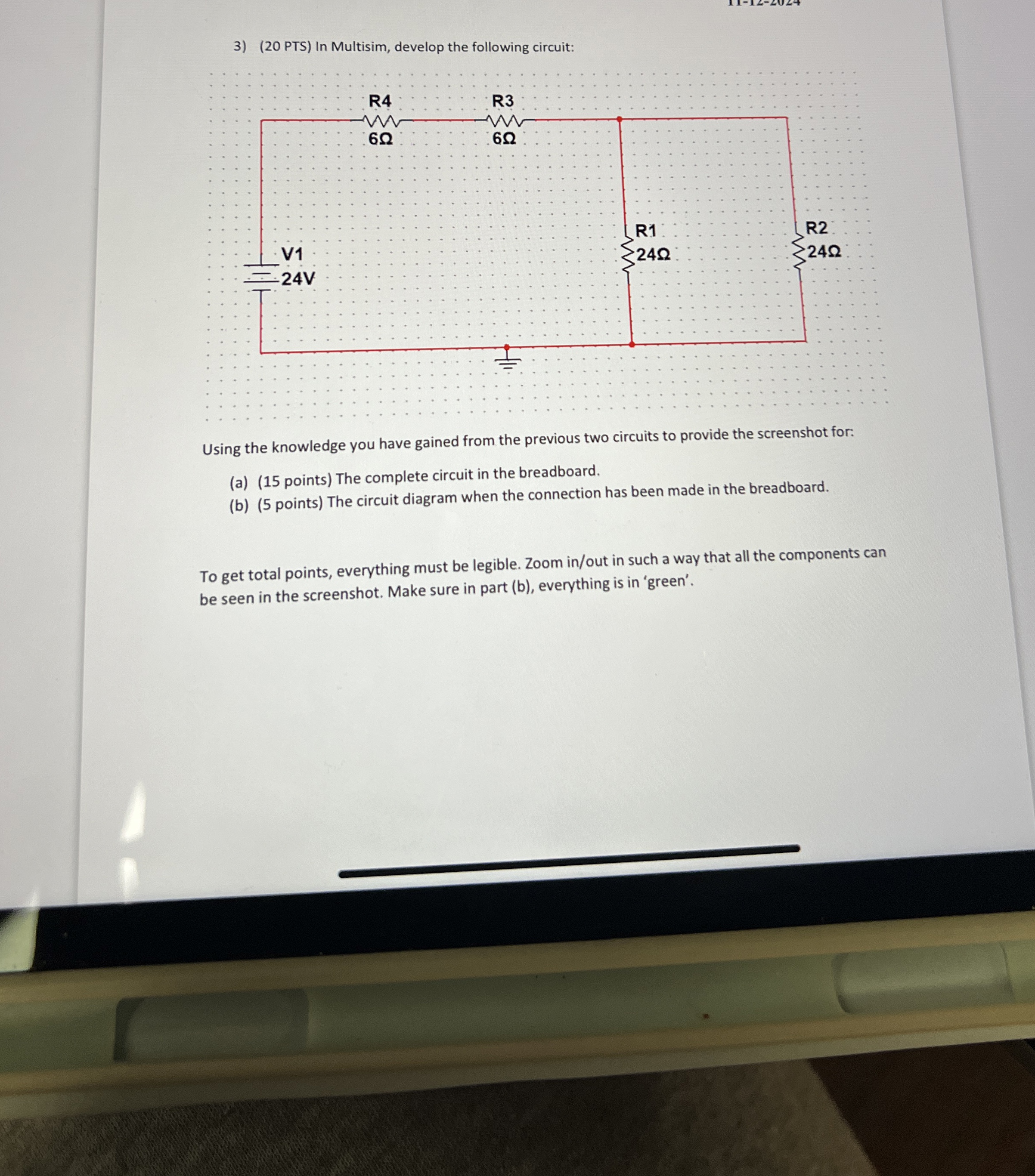 Solved (20 ﻿PTS) ﻿In Multisim, develop the following | Chegg.com