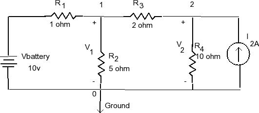 Solved Apply the node voltage method to find V1 and V2 in | Chegg.com