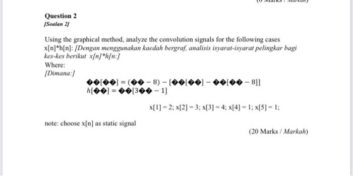 Solved using the graphical method, analyze the convolution | Chegg.com