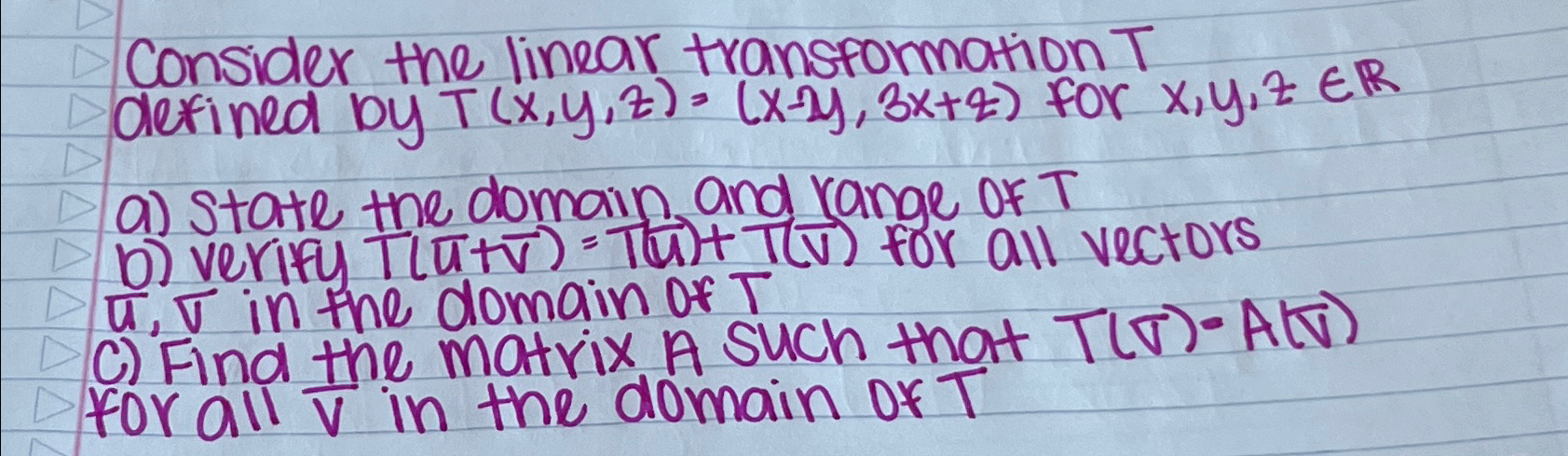 Solved Consider the linear transformation T defined by | Chegg.com Solved Consider the linear transformation T defined by | Chegg.com