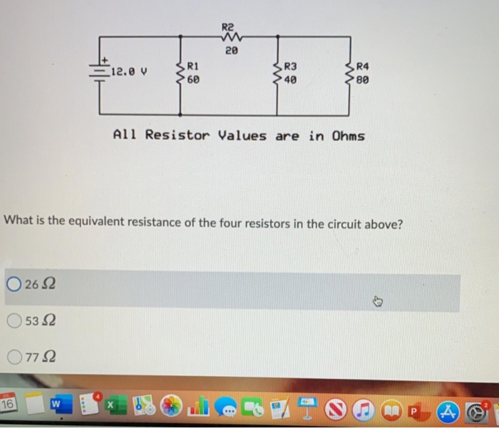 Solved R2 20 R3 R4 = 12.0 V R1 60 Ź 40 80 All Resistor | Chegg.com