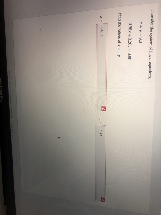 Solved Consider the system of linear equations. x + y = 9.0 | Chegg.com