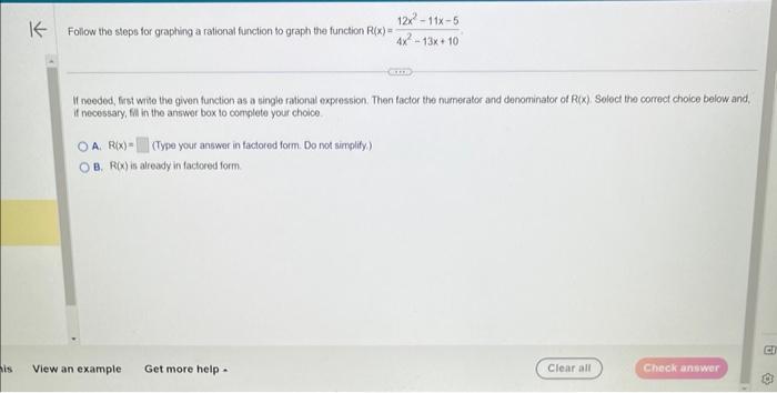Solved Follow the steps for graphing a rational function to | Chegg.com