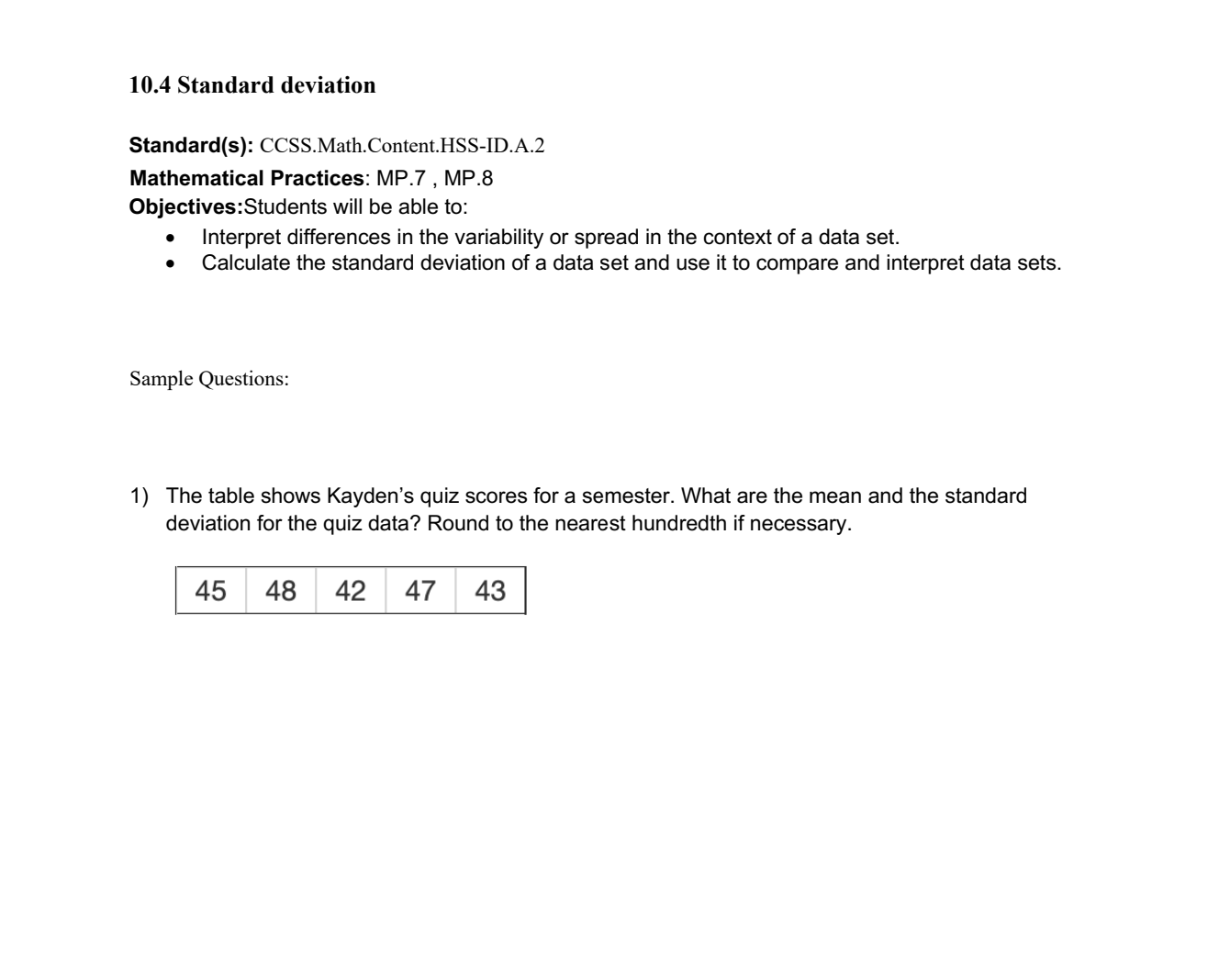 Solved Standard(s): HSA-CED.A.1 Mathematical Practices: MP.2 | Chegg.com