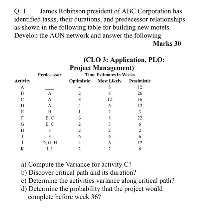 Solved Q.4 Construct an activity on arrow network based on | Chegg.com