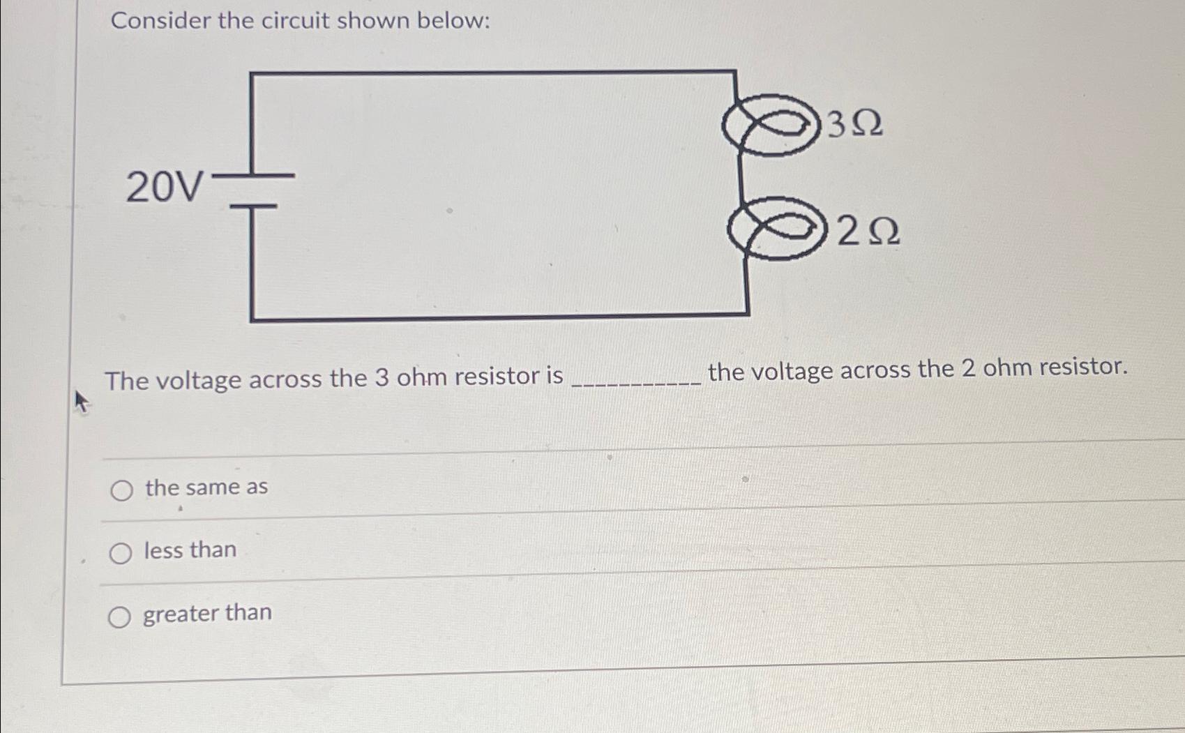 Solved Consider the circuit shown below:The voltage across | Chegg.com
