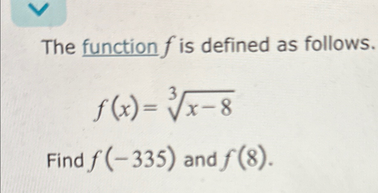 Solved The function f ﻿is defined as follows.f(x)=x-83Find | Chegg.com