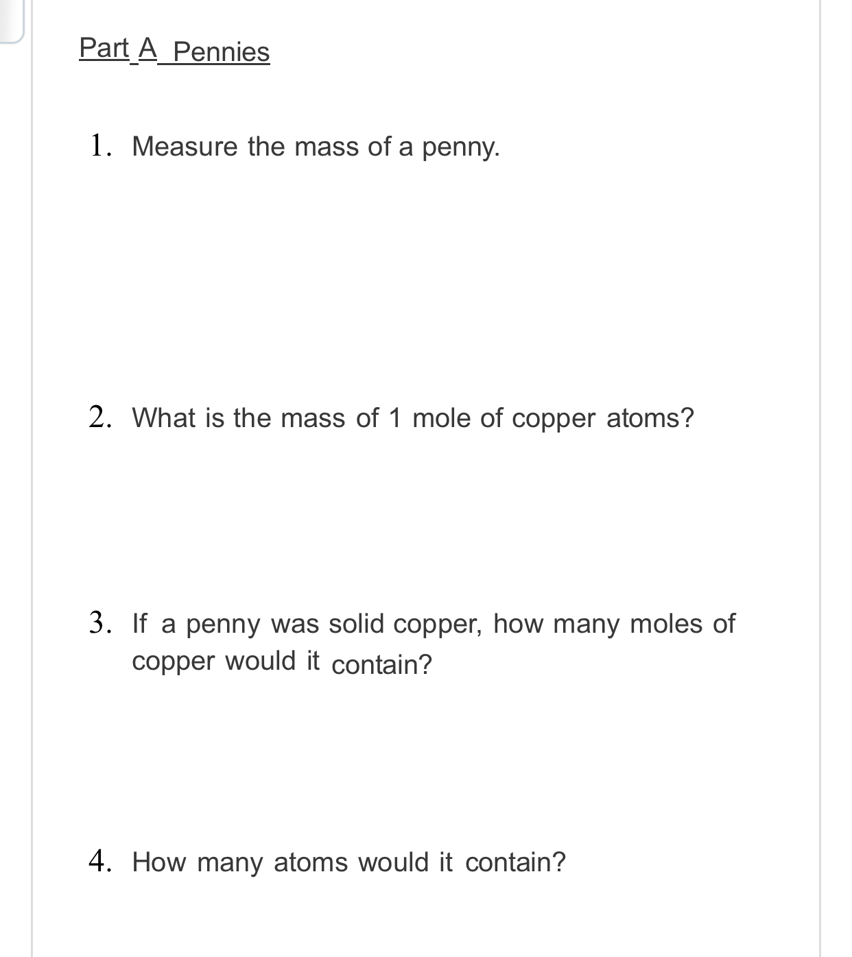 Solved Part A PenniesMeasure the mass of a penny.What is the | Chegg.com
