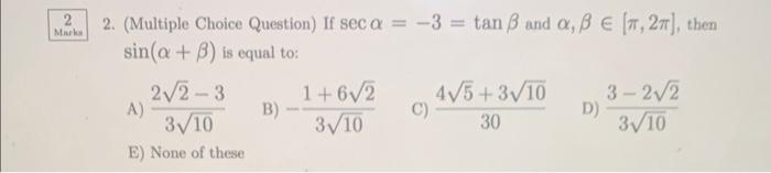 Solved 1. (Multiple Choice Question) Consider the function | Chegg.com