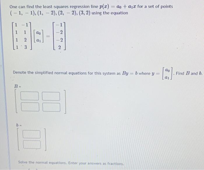 Solved One can find the least-squares regression line | Chegg.com
