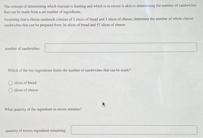 Solved The concept of determining which reactant is limiting | Chegg.com