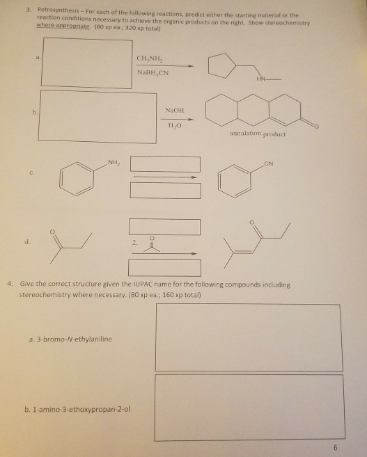 Solved Retrosynthesis-For the following reactions predict | Chegg.com