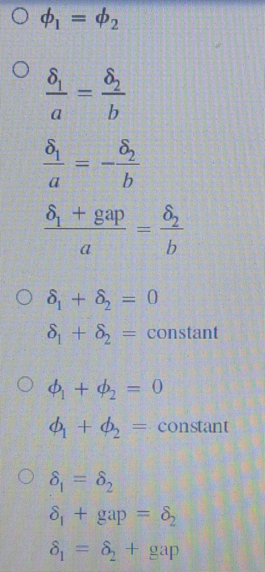 Solved Which set of compatibility equations matches the | Chegg.com
