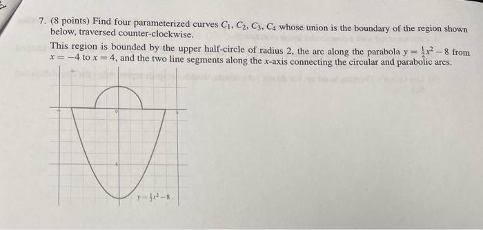 Solved 7. (8 points) Find four parameterized curves | Chegg.com
