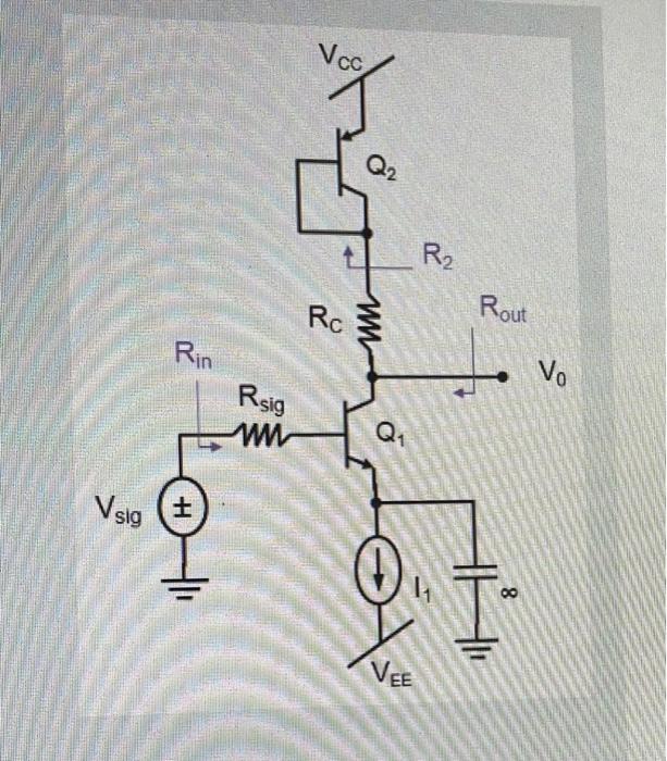 Solved For the circuit provided, assume active operation for | Chegg.com