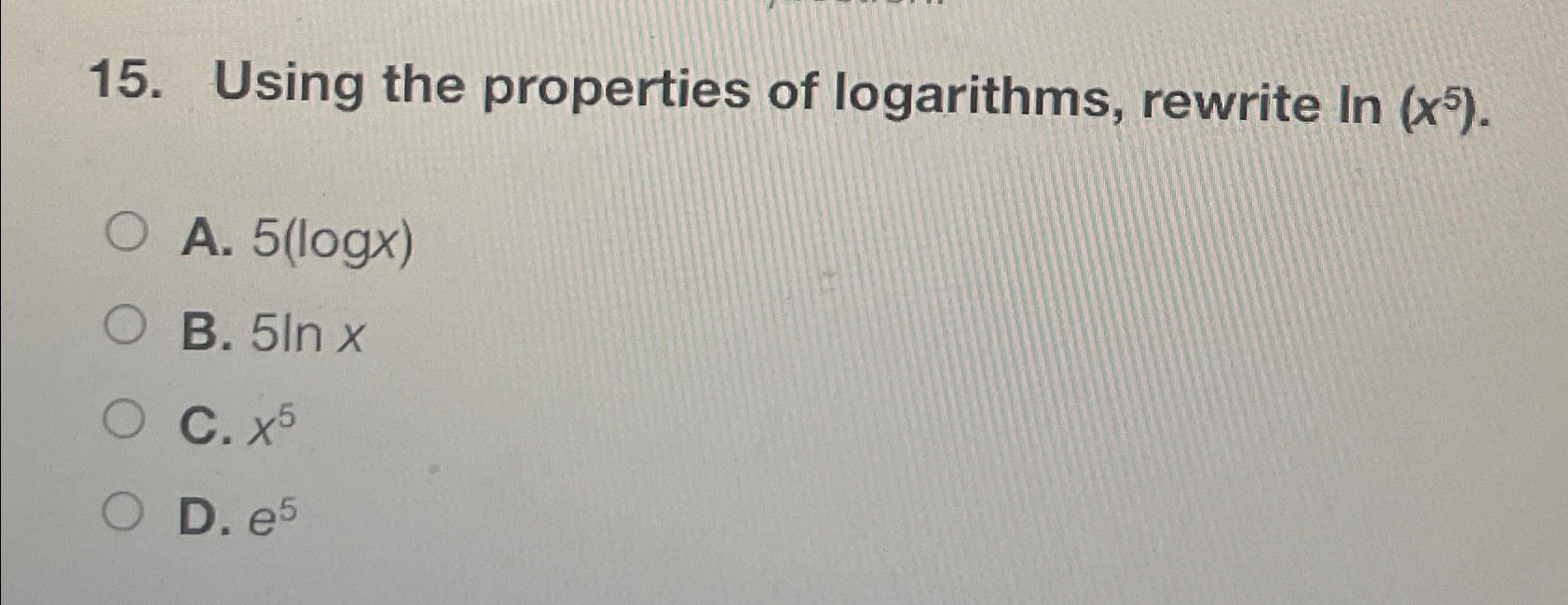 Solved Using the properties of logarithms, rewrite | Chegg.com