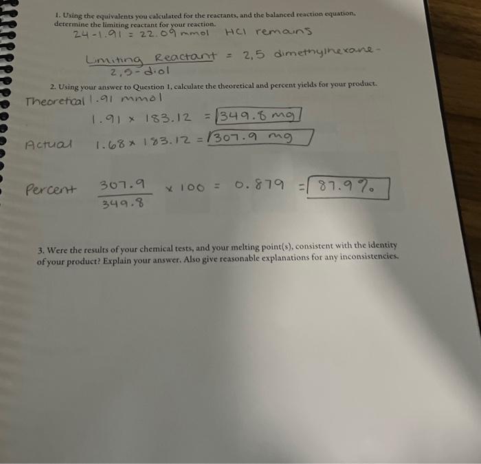 1 Balance The Following Reaction Equation Note In