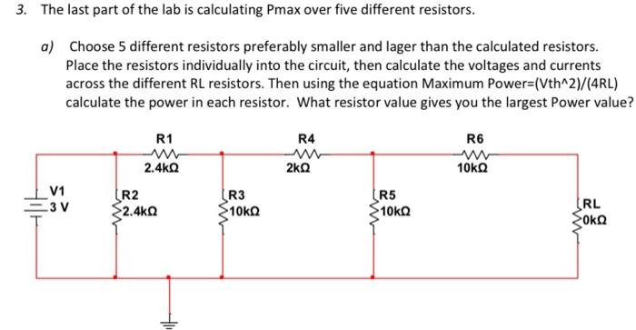 Solved 3. The last part of the lab is calculating Pmax over | Chegg.com