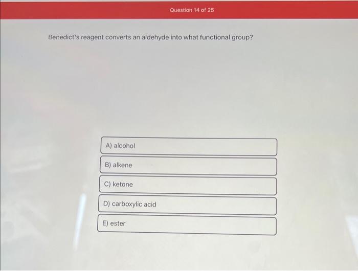 Solved Benedict's reagent converts an aldehyde into what | Chegg.com