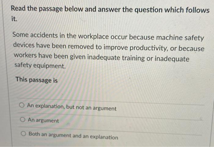 Solved Identify the missing unstated element in the | Chegg.com
