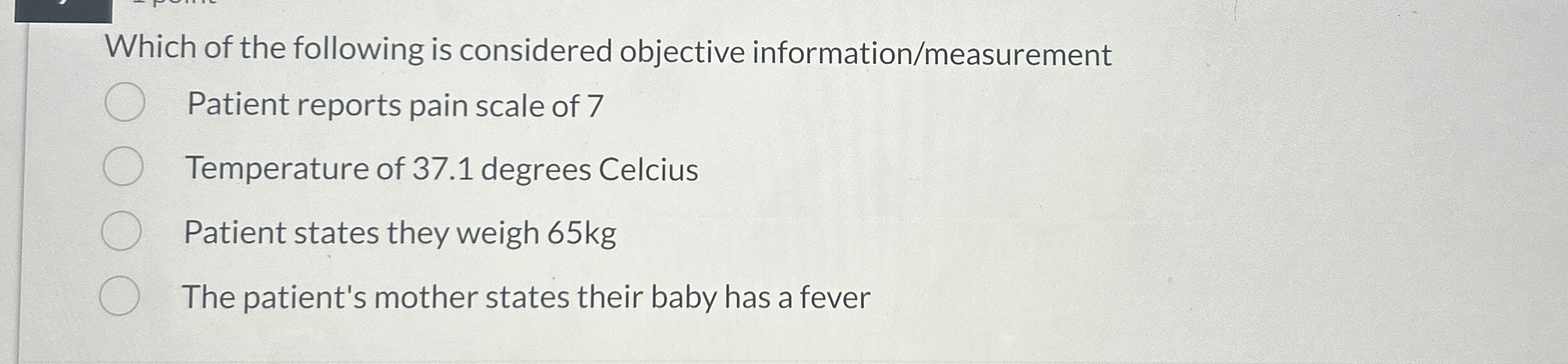 Solved Which of the following is considered objective | Chegg.com