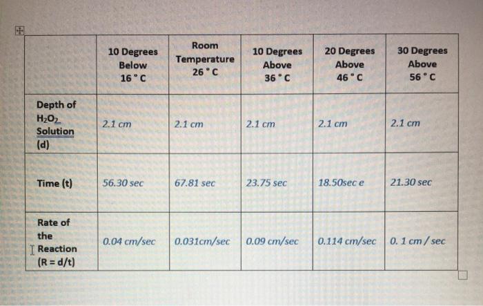 ENZYME CATALYSIS LABORATORY REPORT SHEET ACTIVITY 2: | Chegg.com