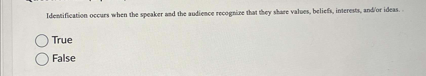 Solved Identification occurs when the speaker and the | Chegg.com