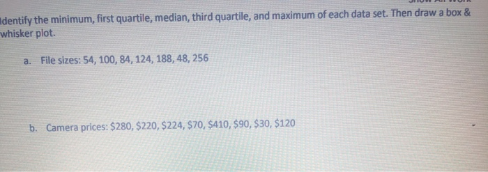 Solved dentify the minimum, first quartile, median, third | Chegg.com