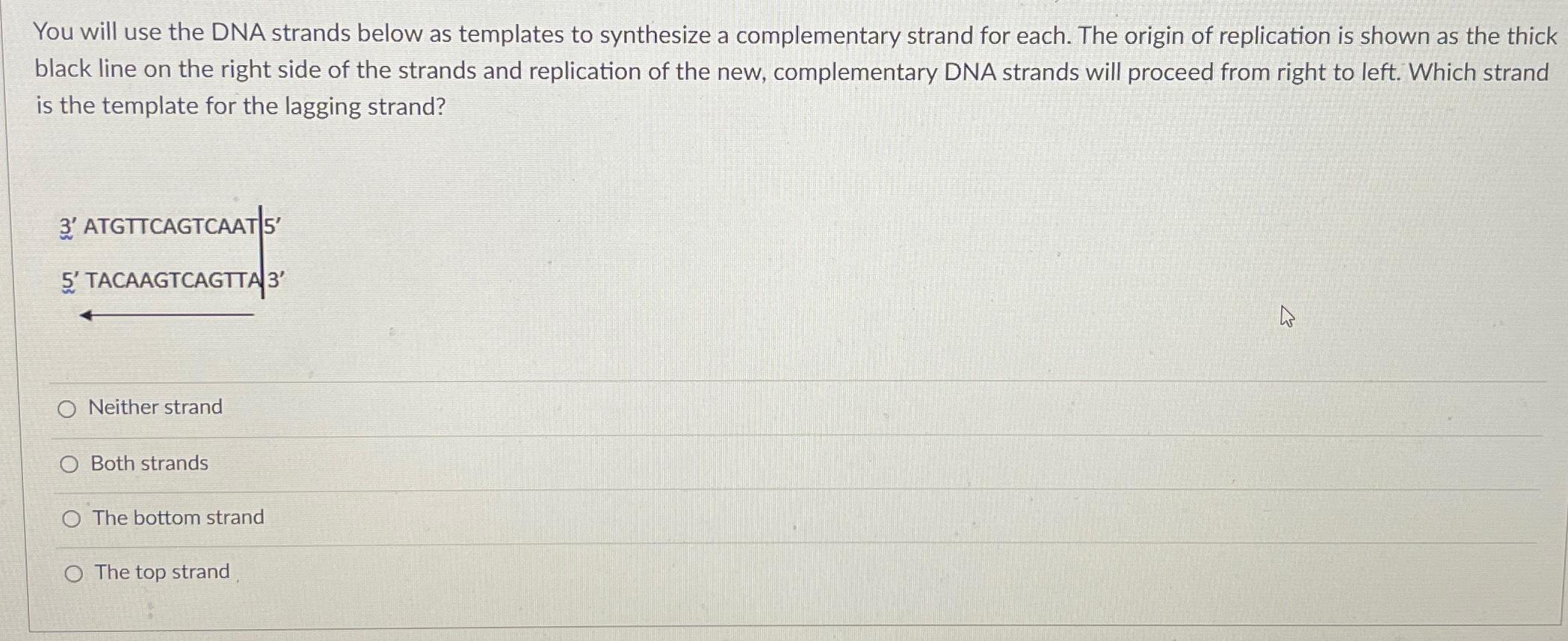 Solved You will use the DNA strands below as templates to | Chegg.com
