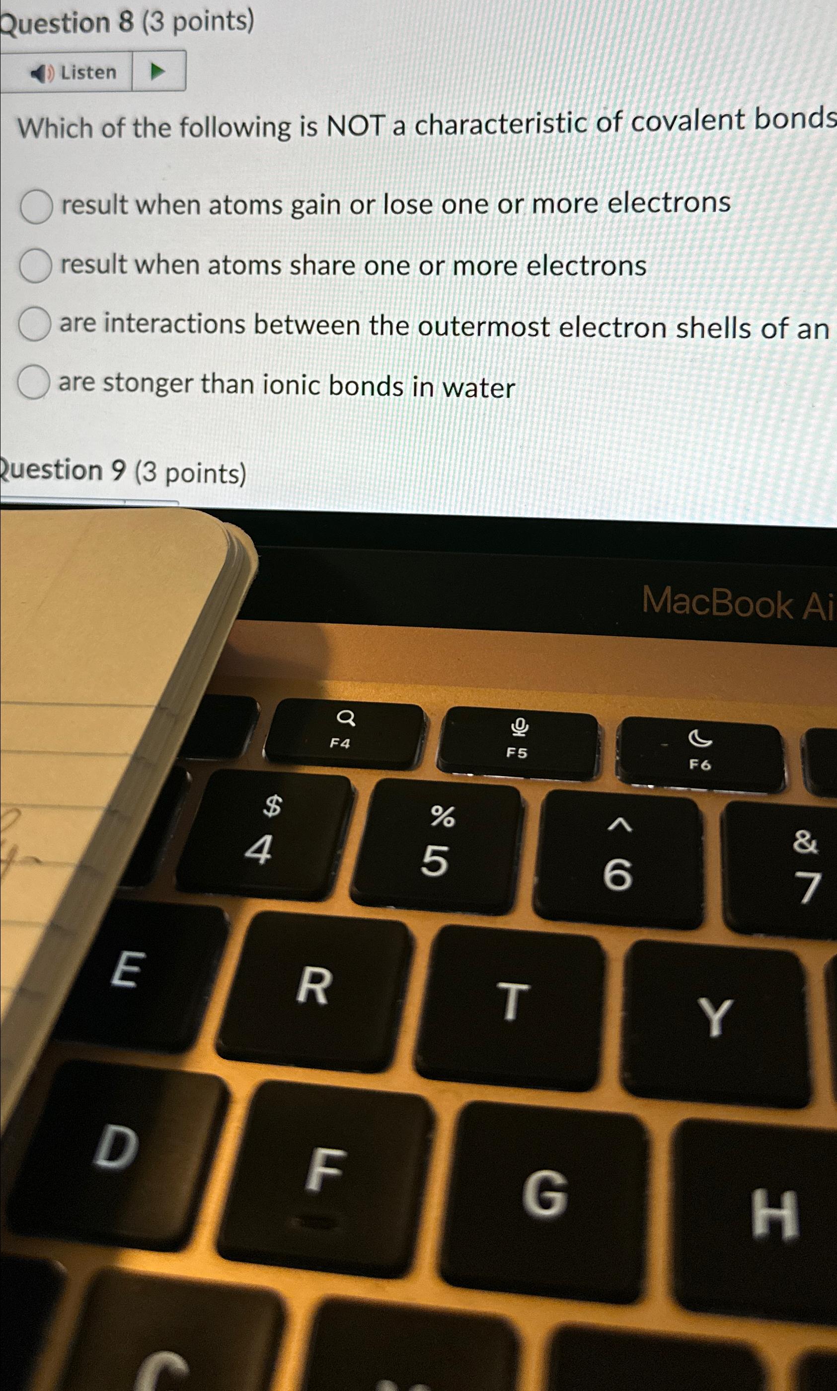 Solved Question 8 (3 points)ListenWhich of the following is | Chegg.com Solved Question 8 (3 points)ListenWhich of the following is | Chegg.com
