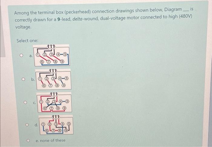 Solved Among the terminal box (peckerhead) connection | Chegg.com