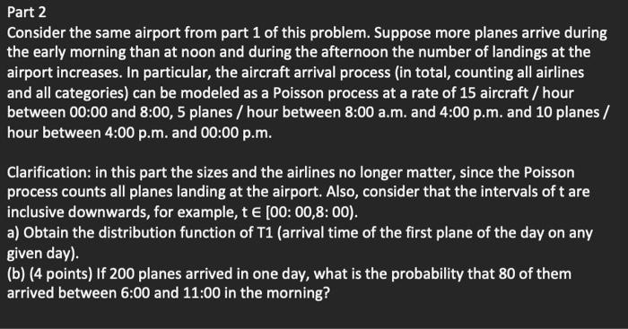 Problem 2 Part 1 Planes from three different | Chegg.com