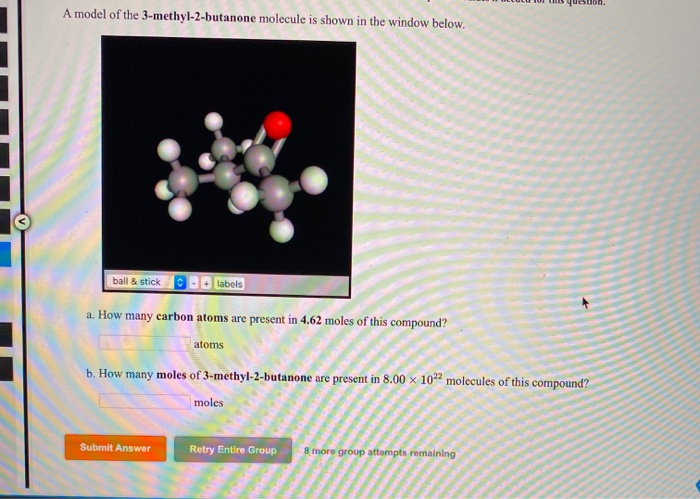 Solved a model of the 3-methyl-2 butanone molecule is shown | Chegg.com