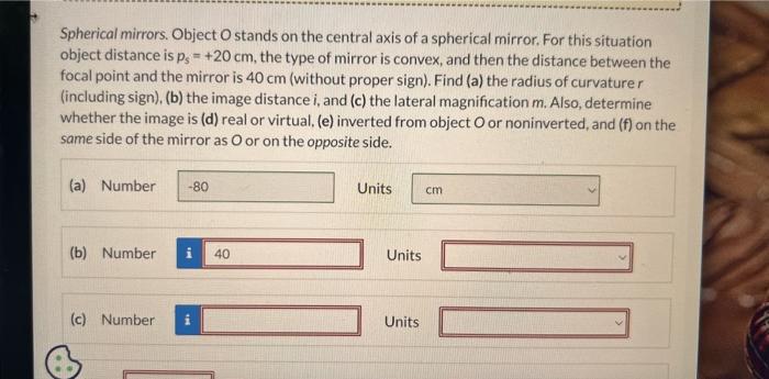 Solved Spherical mirrors. Object O stands on the central | Chegg.com