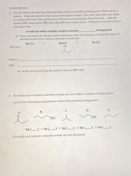 Solved Workshop 11 Intermolecular Forces Intermolecular
