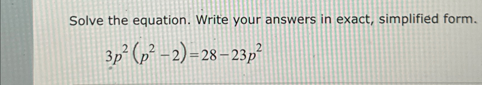 Solved Solve the equation. Write your answers in exact, | Chegg.com