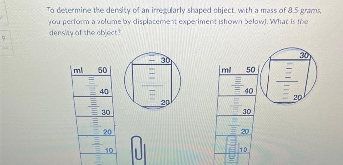 Solved To determine the density of an irregularly shaped | Chegg.com