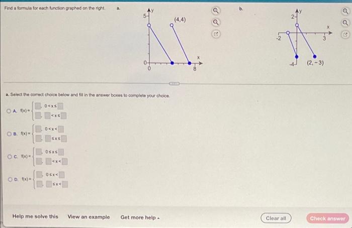 Solved Find a formula for each function graphed on the right | Chegg.com