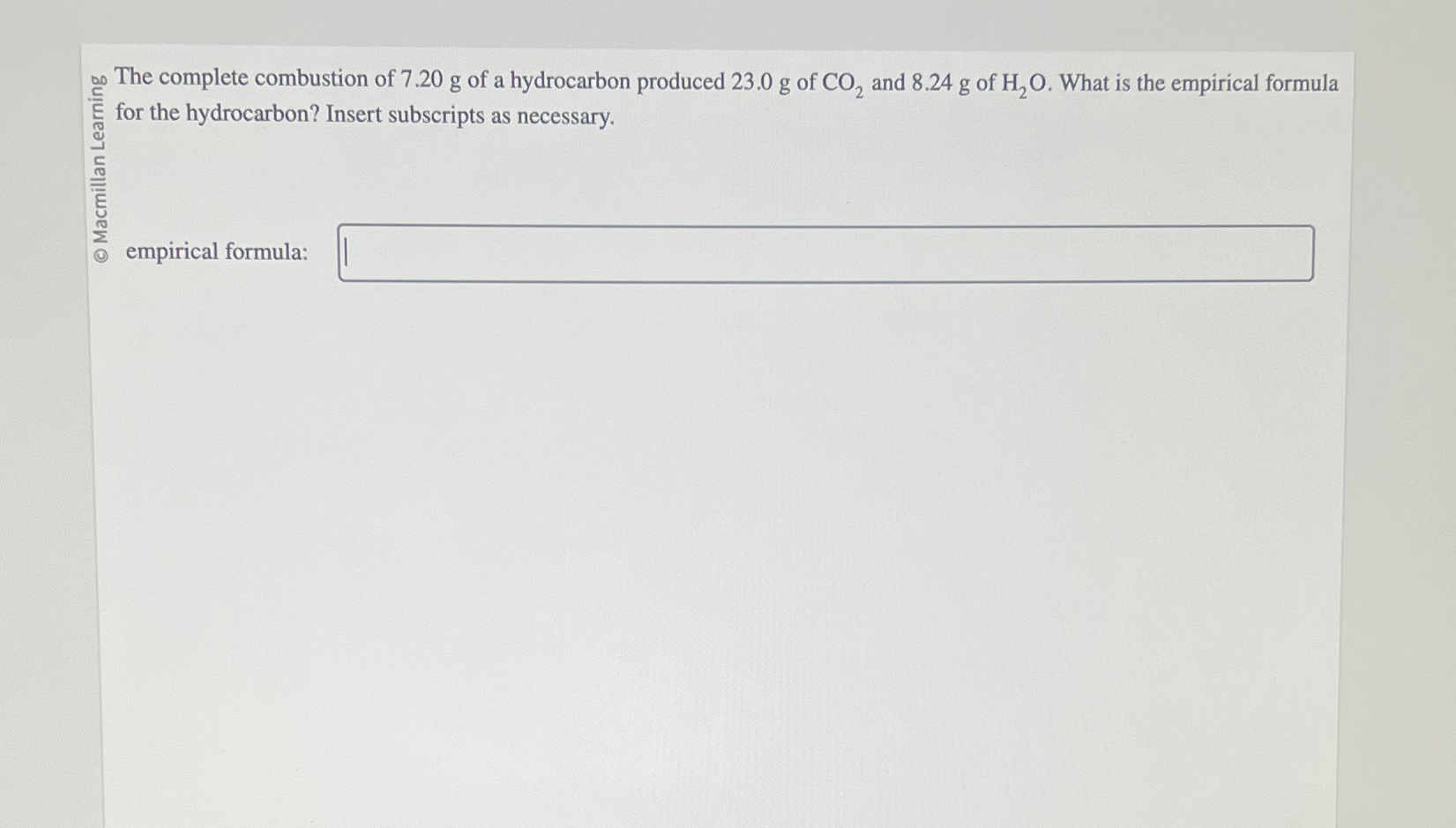Solved The complete combustion of 7.20g ﻿of a hydrocarbon | Chegg.com