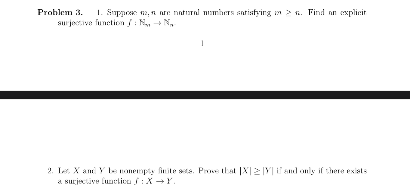 Solved Problem 3. 1. Suppose m,n are natural numbers | Chegg.com Solved Problem 3. 1. Suppose m,n are natural numbers | Chegg.com