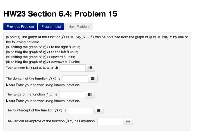 Solved HW23 Section 6.4: Problem 15 Previous Problem Problem | Chegg.com